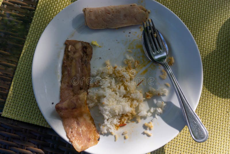 Plate with leftover food stock image. Image of dirty - 268282045