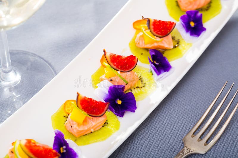 Plate of Marinated Salmon Canapes Stock Image - Image of citrus, dishes ...