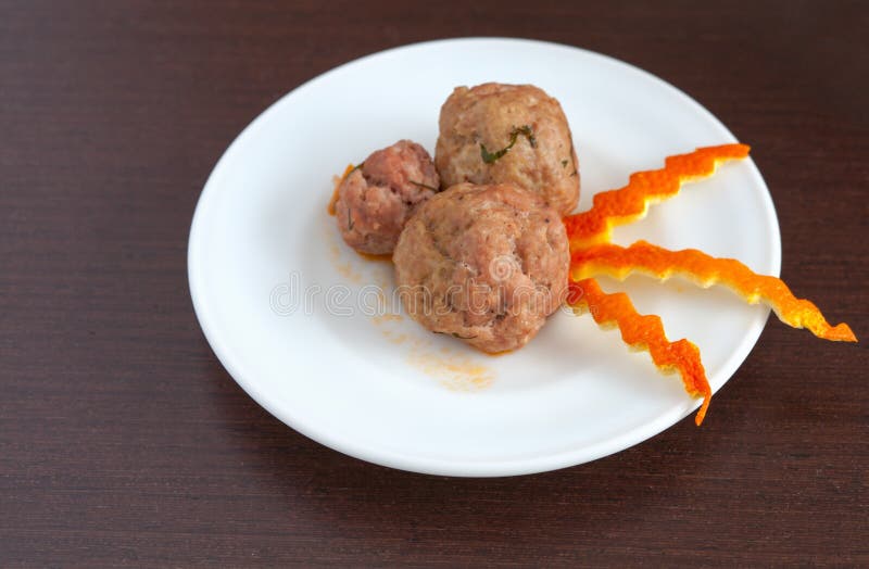 Plate of Meatballs on the Table Stock Image - Image of board, minced ...