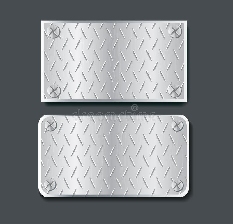 Plate Metal Banner Set Vector Illustration Stock Vector - Illustration ...