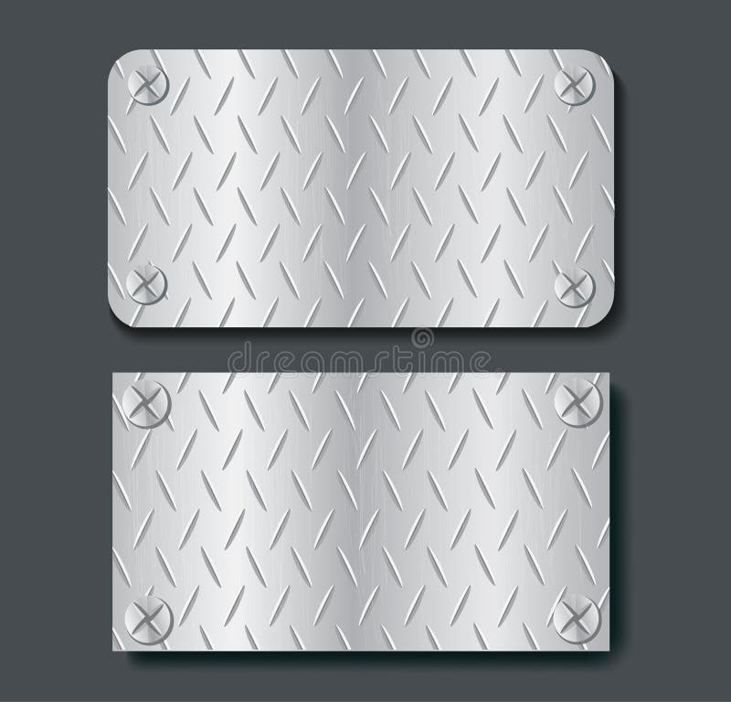 Plate Metal Banner Set Vector Illustration Stock Vector - Illustration ...