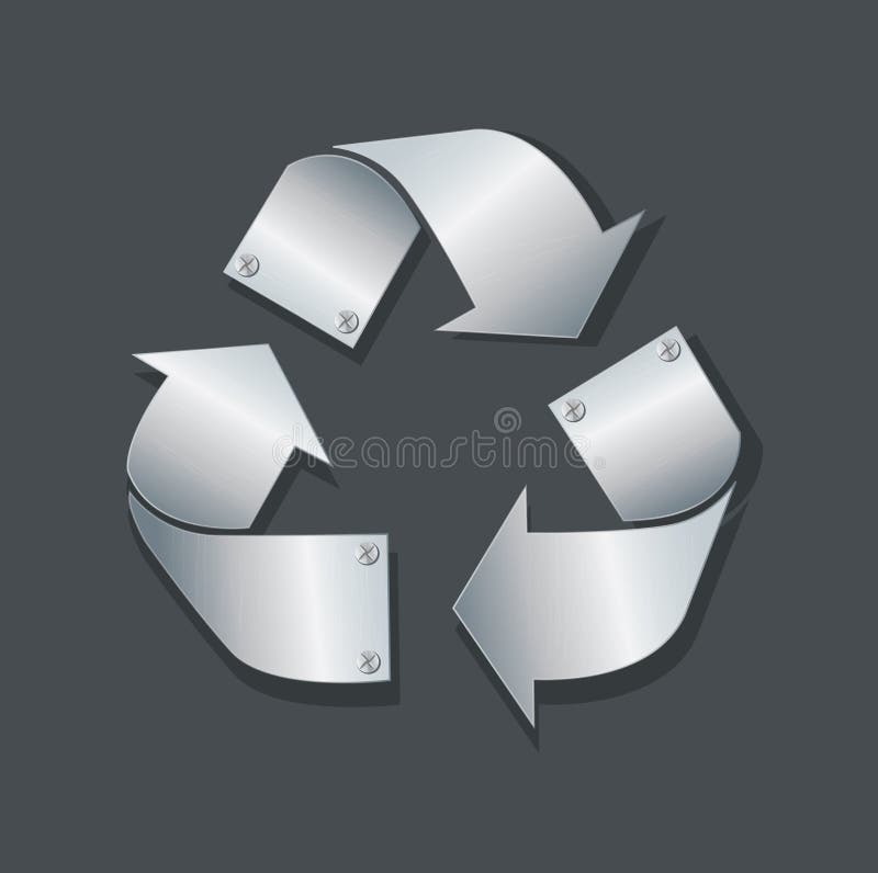 Plate Metal Recycle Icon Symbol Vector Stock Vector - Illustration of ...