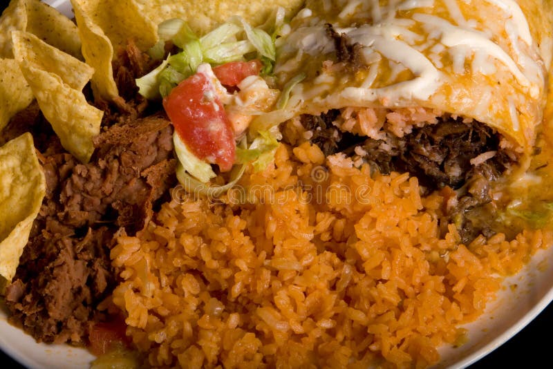 Mexican food plate stock photo. Image of rice, shell, mexican - 2968652