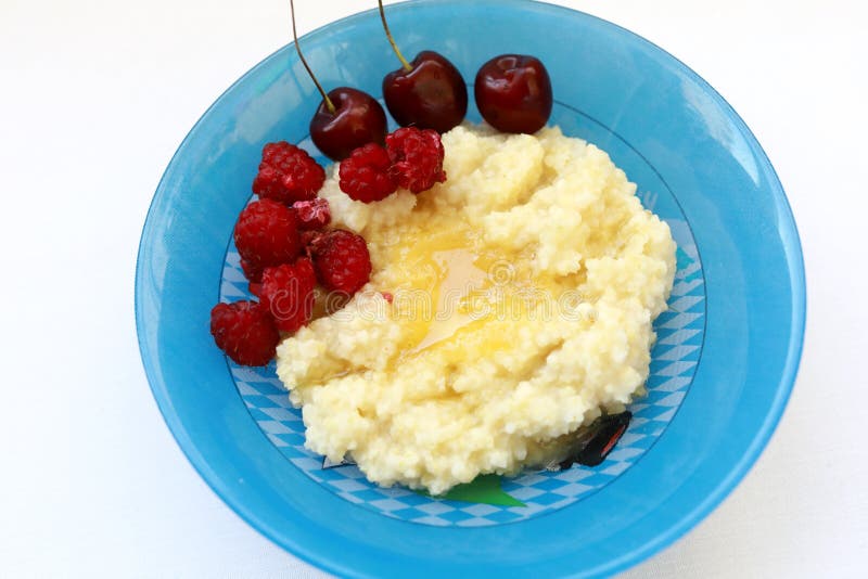 Plate of millet porridge stock photo. Image of morning - 189770136