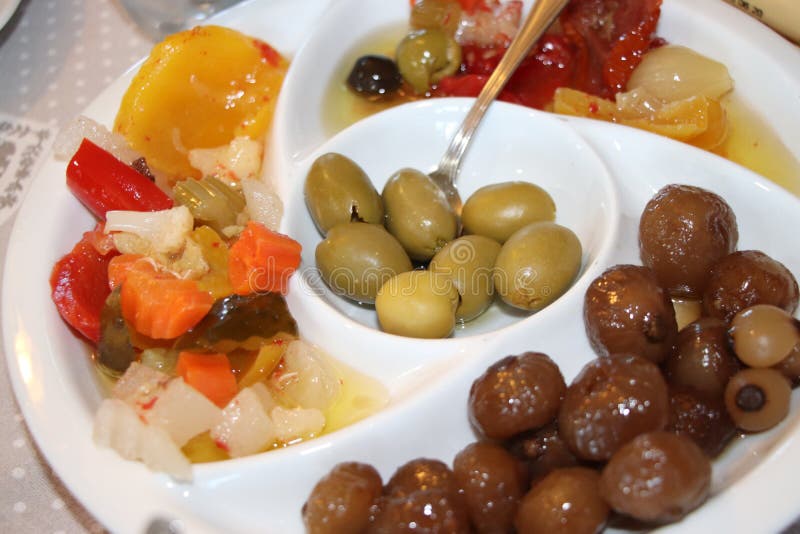 Plate with mixed appetize stock photo. Image of homemade - 180035236