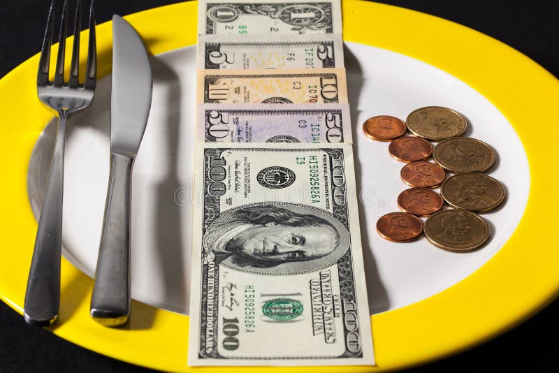 Nice money food stock image. Image of knife, dish, rates - 35162969