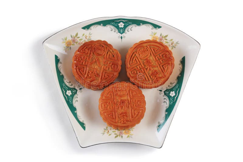 A plate of mooncake stock image. Image of culture, seasonal - 27073505