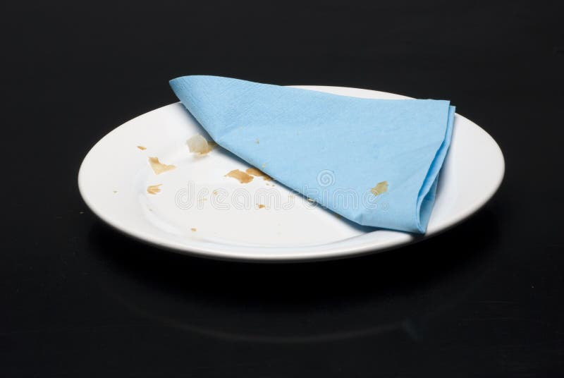 Plate and a napkin stock image. Image of dirty, blue, used - 4850379