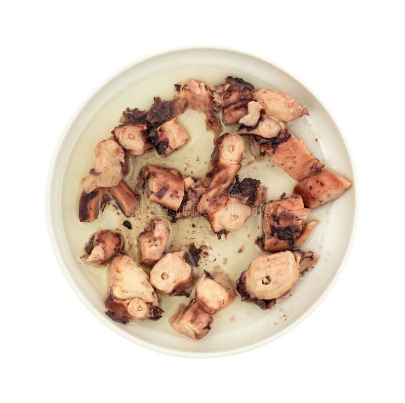 Cooked Octopus in Small Bowl with Garlic Sauce Stock Photo - Image of ...