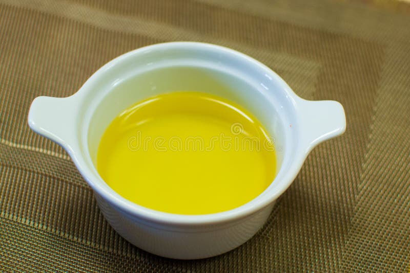 Plate with Olive Oil on a Texture Mat Stock Photo - Image of serving ...