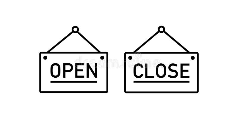 Plate Open and Closed Icon. Editable Stroke Stock Illustration ...