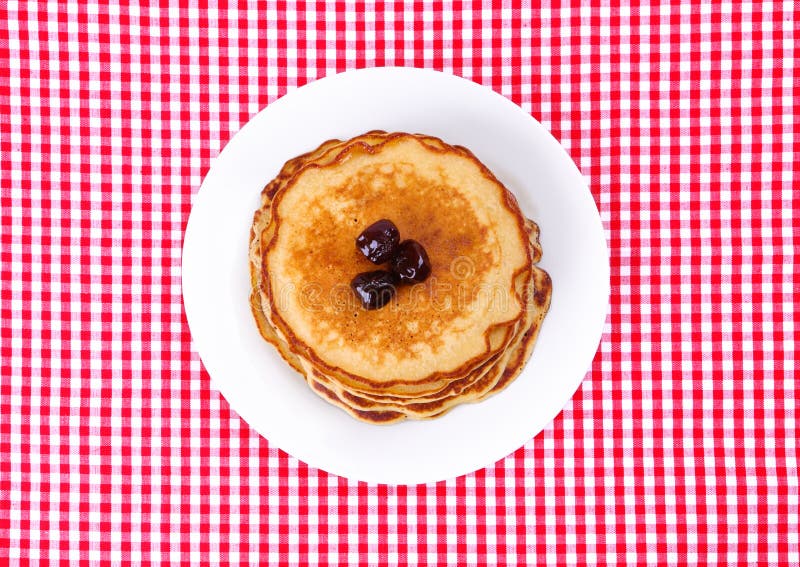 Plate with pancakes stock photo. Image of pile, breakfast - 23955336
