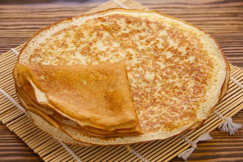 Plate with Pancakes on Table Top View Stock Image - Image of pancakes ...