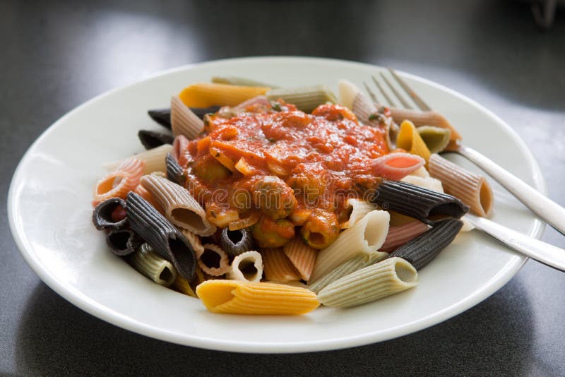 Plate of pasta stock image. Image of italian, modern - 16655113