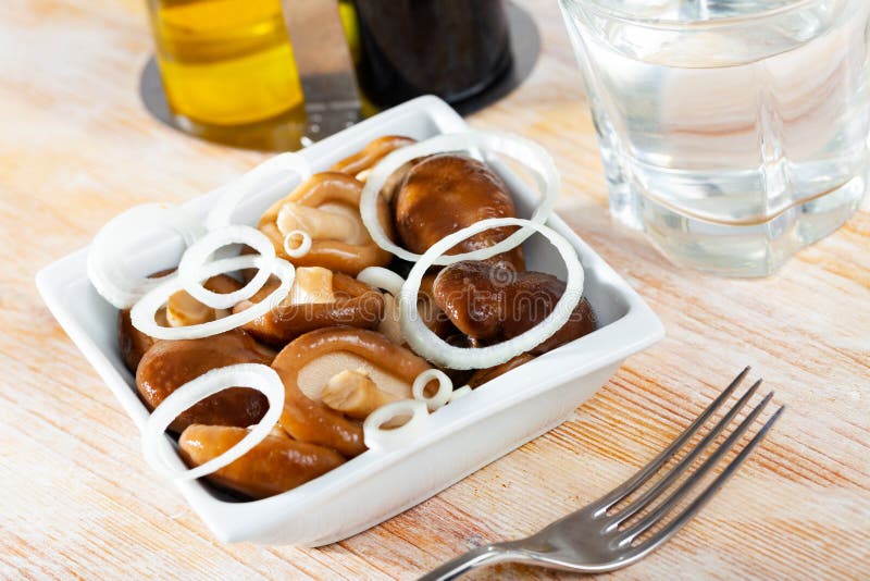 Salted shiitake mushrooms stock photo. Image of light - 106897122