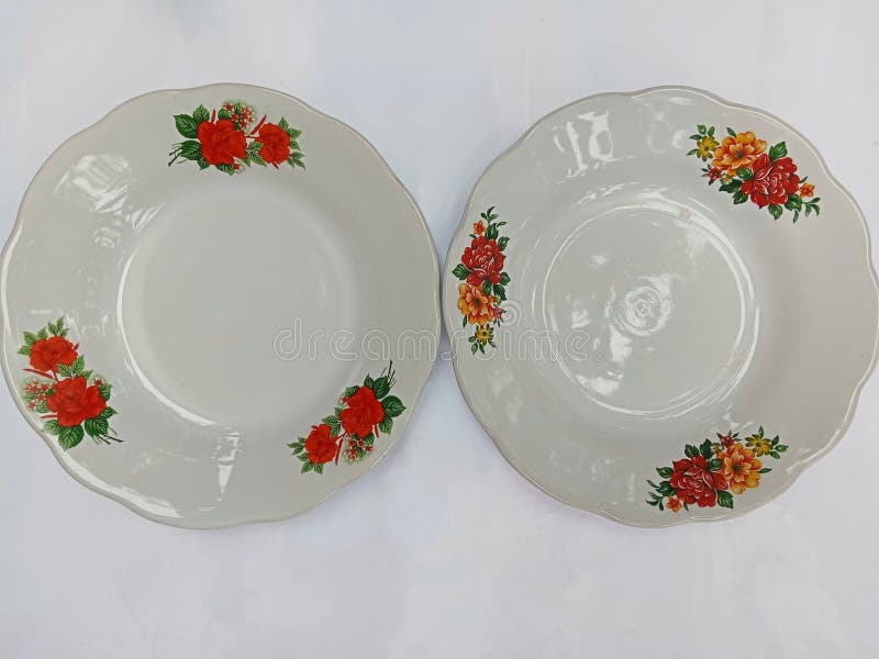 A Plate with a Picture of a Rose Stock Photo - Image of gift, breakfast ...