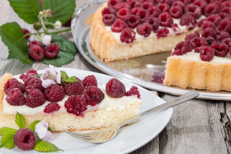 Plate with a piece of tart stock image. Image of snack - 30405865