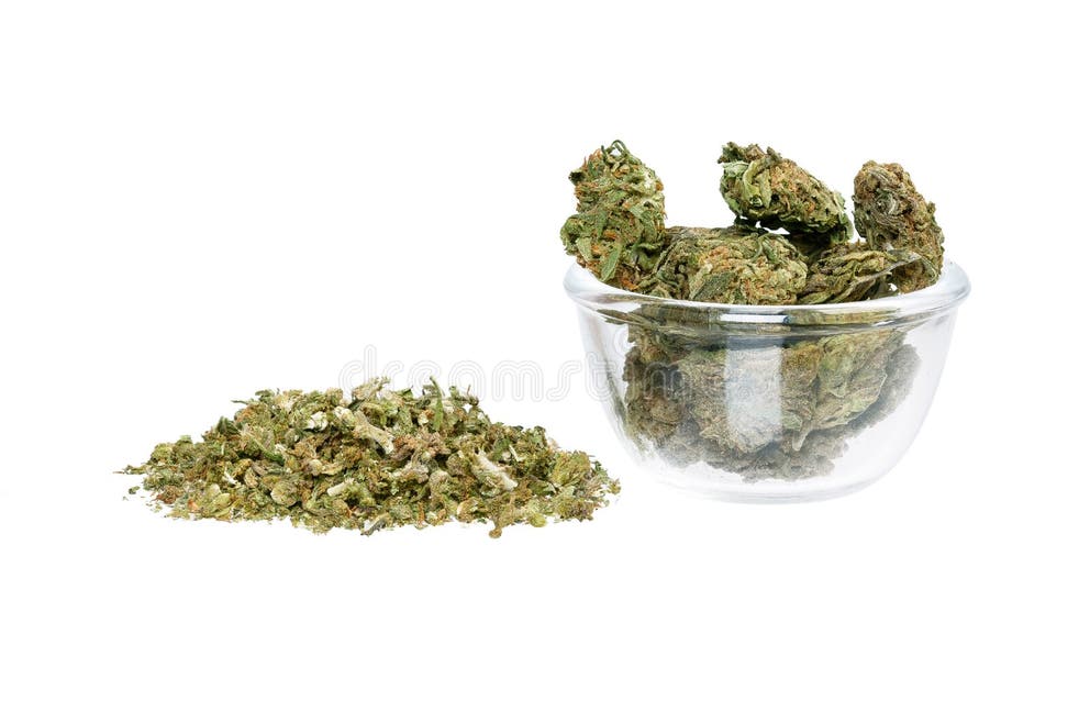 Plate and Pile of Marijuana Isolated on White Stock Image - Image of ...