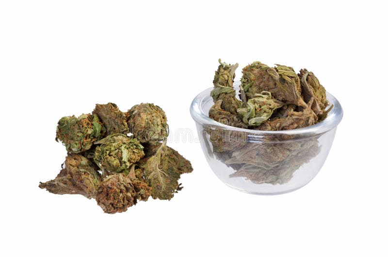 Plate and Pile of Marijuana Isolated on White. Stock Photo - Image of ...