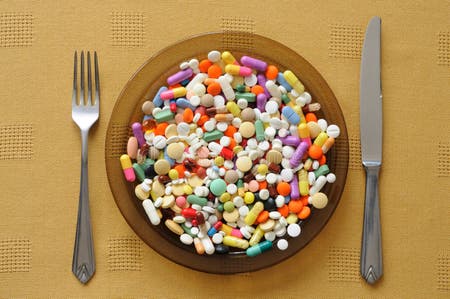 Plate with Pills stock photo. Image of vitamins, plate - 12103380