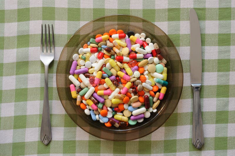 Plate with Pills stock image. Image of drugs, medication - 12021123