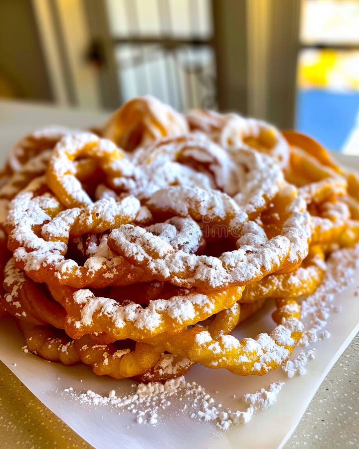 A Plate of Powdered Sugar Covered Doughnuts Stock Image - Image of peak ...