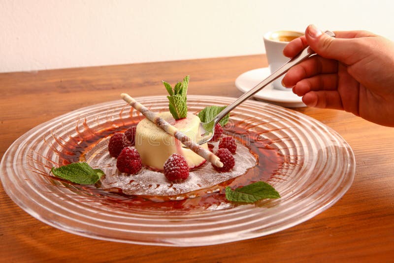 Plate with Pudding and Toppings Served As Dessert Stock Photo - Image ...