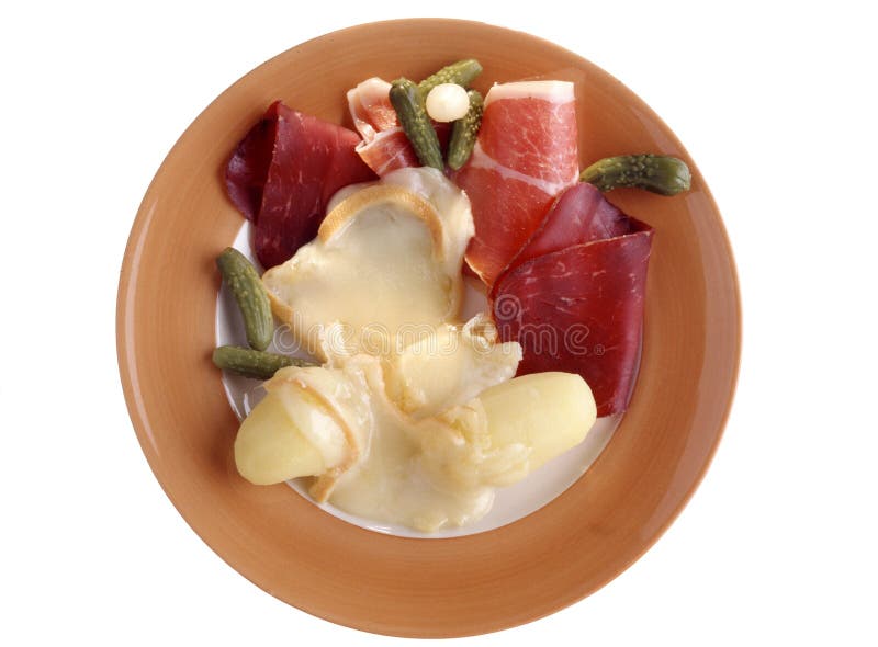 Plate of Raclette stock image. Image of grisons, meat - 23702651
