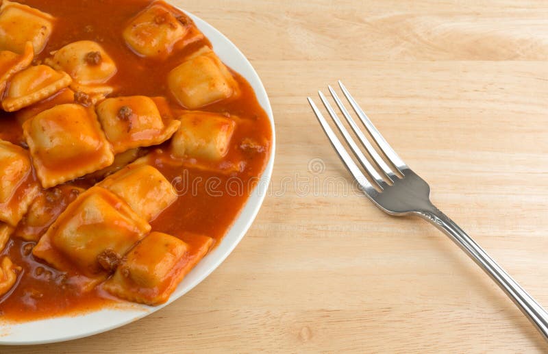 Beef ravioli with fork stock photo. Image of ravioli - 13235490
