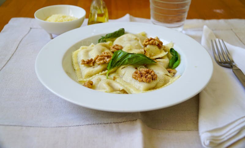 Plate of raviolli stock image. Image of lunch, ingredient - 272394157