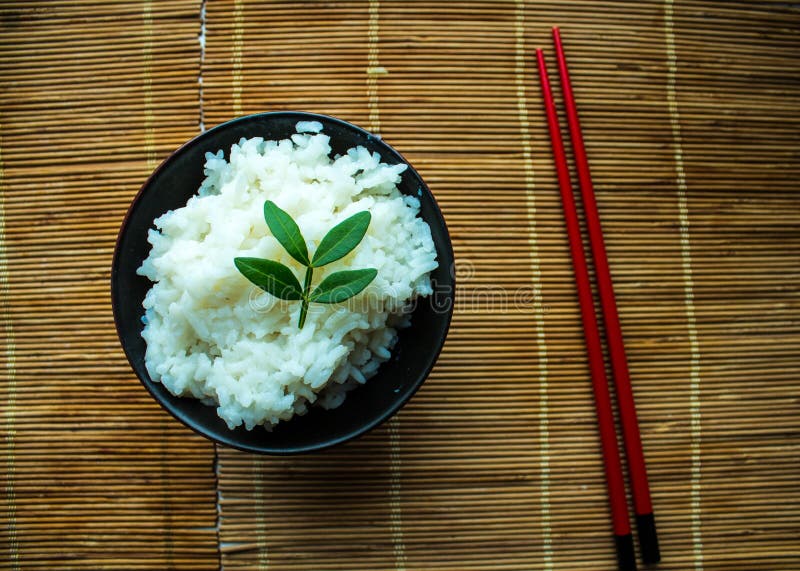 A Plate of Rice and Chopsticks Stock Image - Image of healthy, asian ...