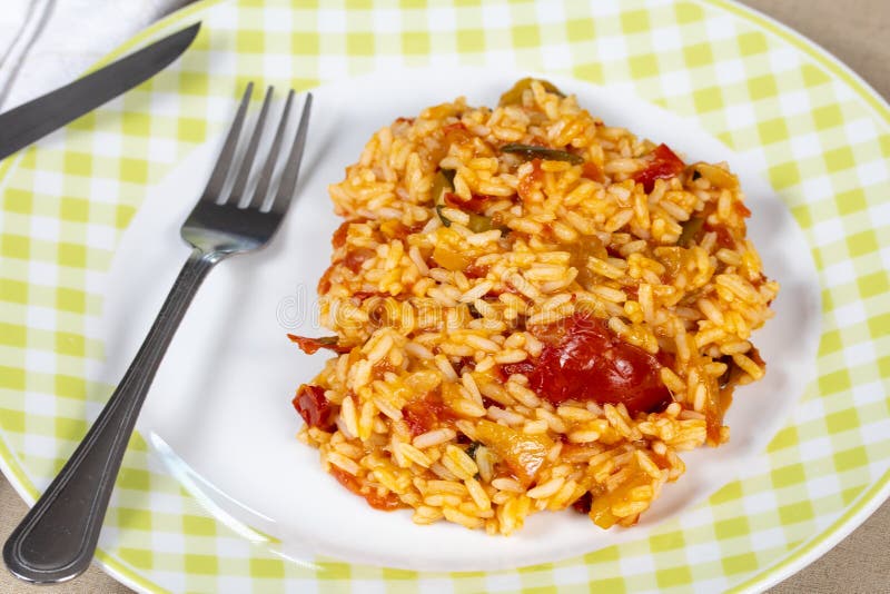 Rice and Ratatouille from Nice Stock Photo - Image of oise, vegetarian ...
