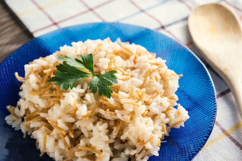 Plate of rice stock image. Image of calories, health - 105664471