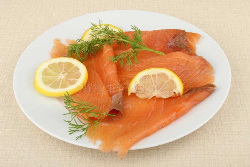Plate of salmon stock image. Image of plate, smoked, restaurant - 17426837