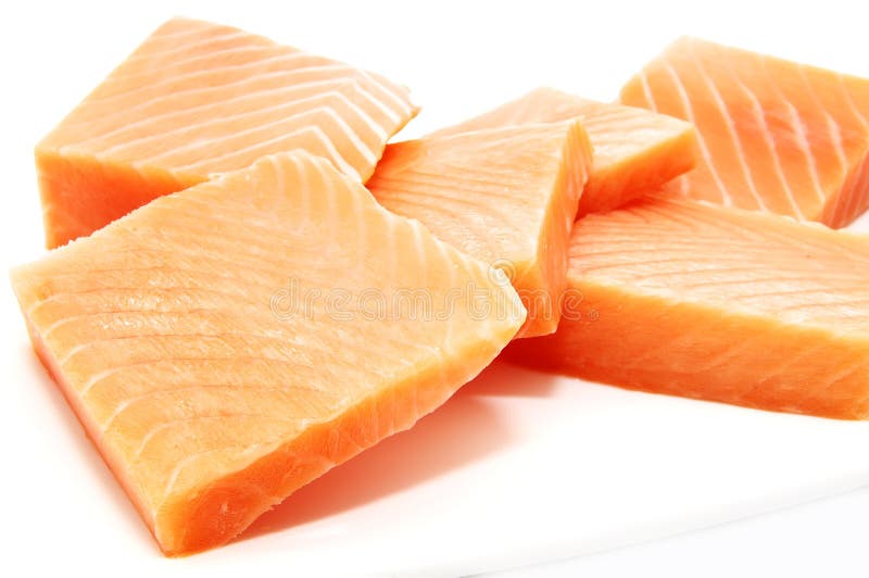 Plate of salmon meat stock photo. Image of background - 43146900