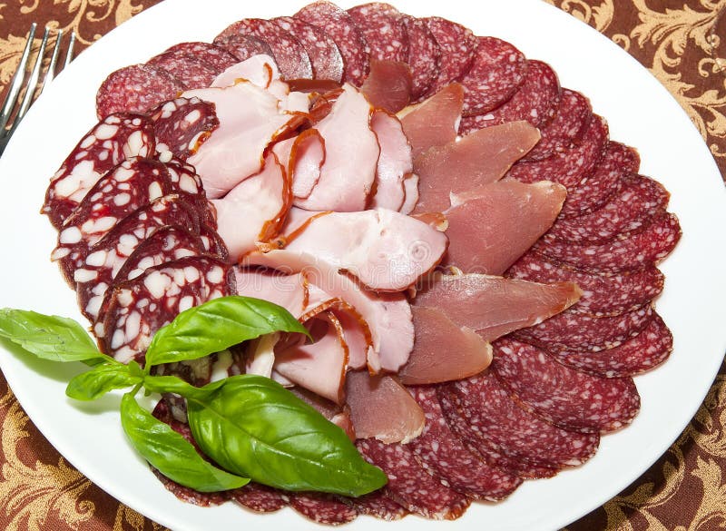 Plate of sausages stock photo. Image of pepper, sausage - 32707124