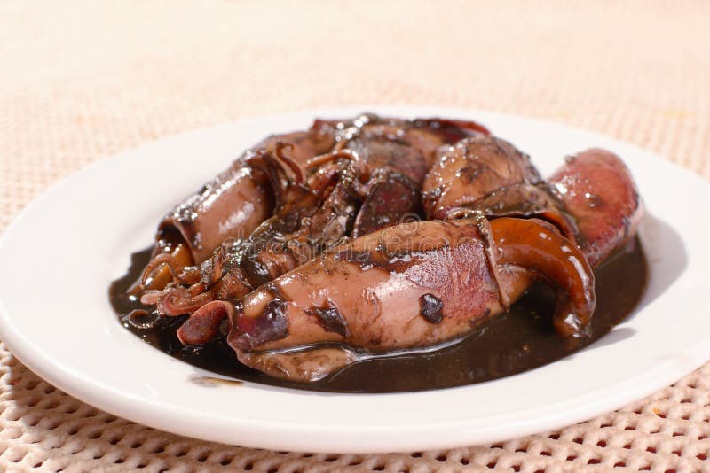 Squid stew in soy sauce stock photo. Image of invertebrate - 29946940