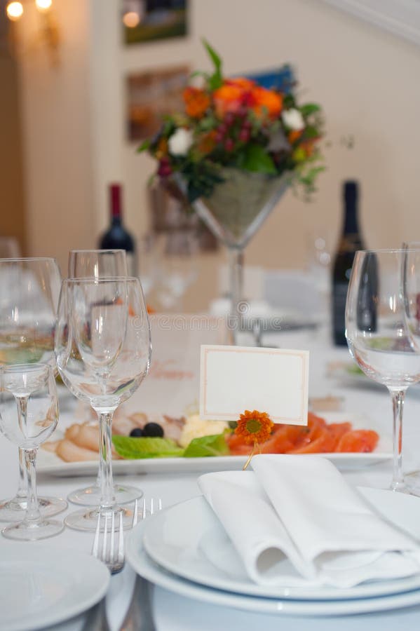 Plate on set table stock photo. Image of appetizer, indoor - 33729694