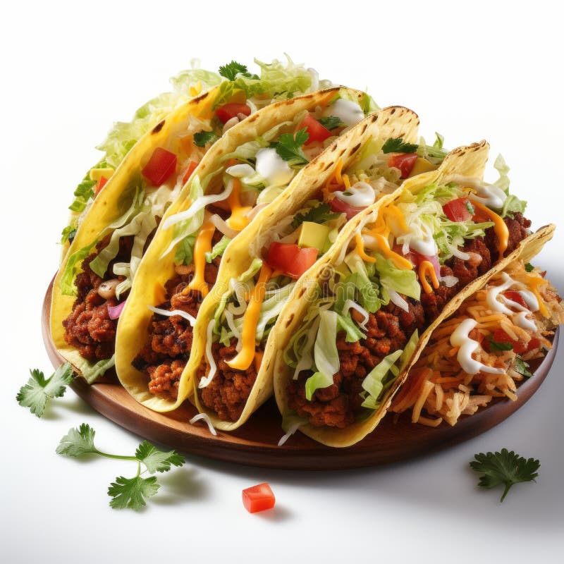Hyper-realistic Taco Platter on Isolated Background - Ultra-detailed ...