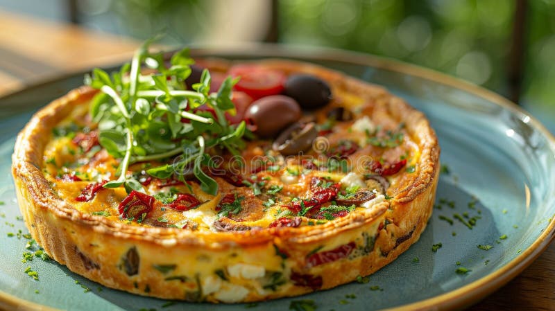 Plate with a Slice of Quiche Stock Photo - Image of generated ...