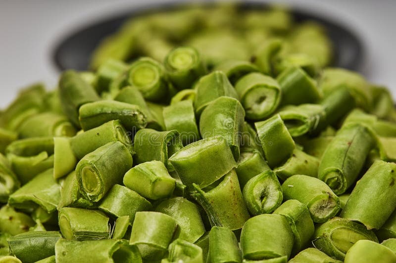 Sliced Beans in Plate Cooking Background, Stock Image - Image of ...