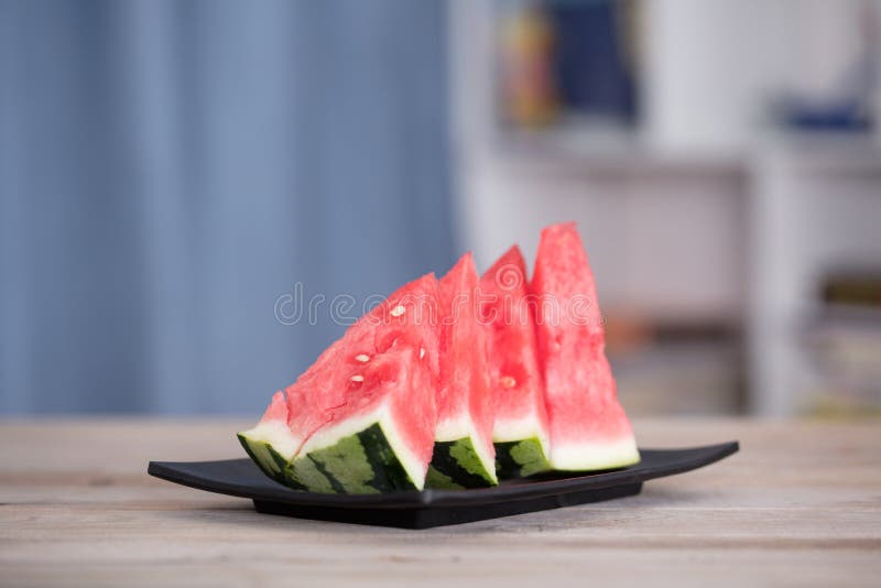 A Plate of Sliced Watermelon Stock Image - Image of pulp, fruit: 253711955