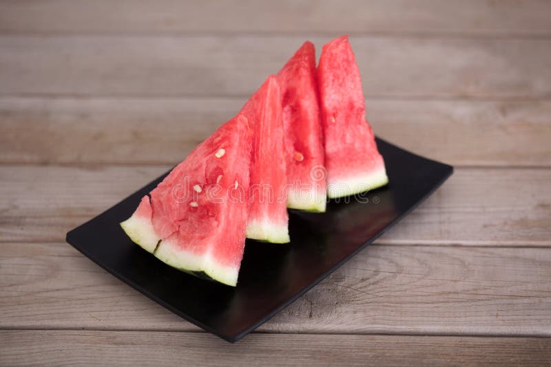 A Plate of Sliced Watermelon Stock Image - Image of dissipation ...