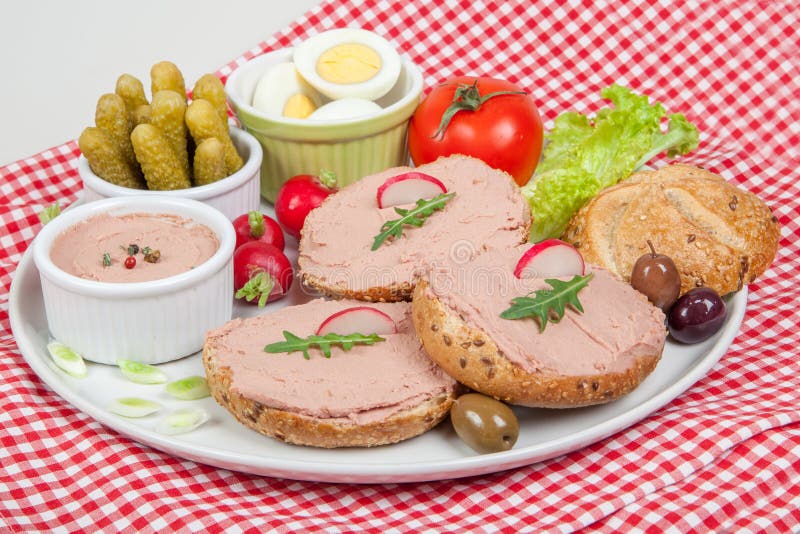 Plate with Slices of Bread with Home Made Pate Stock Image - Image of ...