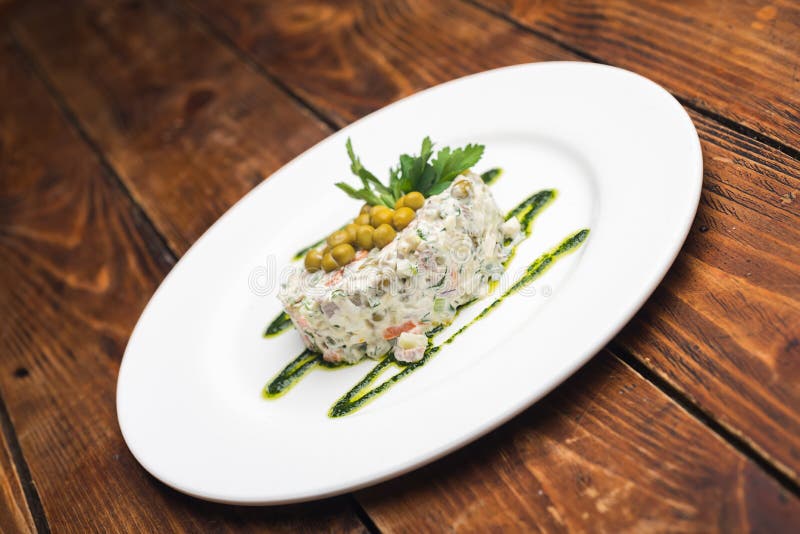Plate with Snacks on the Table in a Restaurant Stock Image - Image of ...