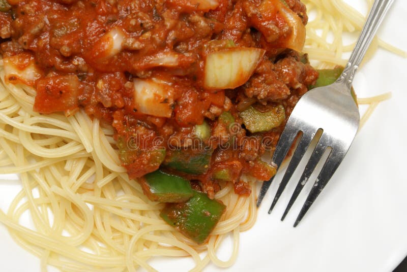 Plate of Spaghetti stock photo. Image of nutrition, cuisine - 23467452