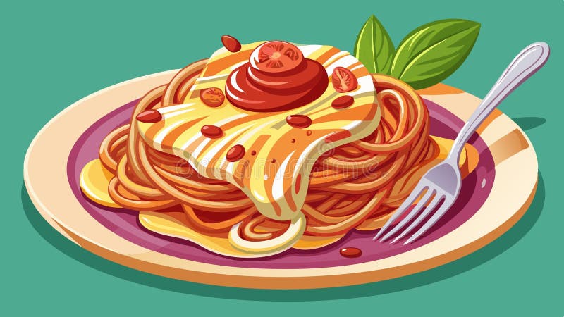 A Plate of Spaghetti with Bacon and Parmesan Stock Vector ...