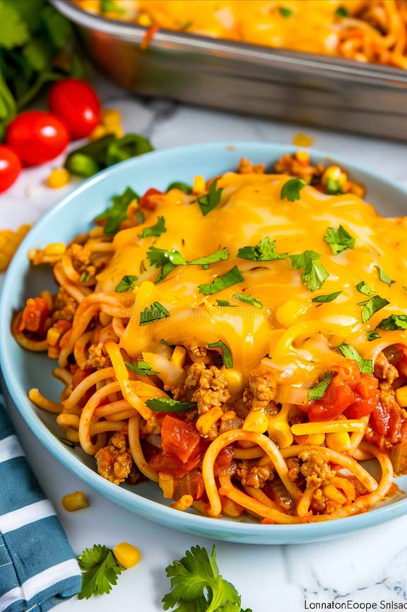 A Plate of Spaghetti with Cheese and Meat Stock Image - Image of beef ...