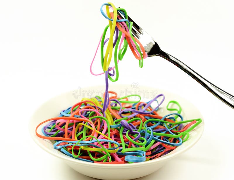 Spaghetti Made from Black Pasta and Prawn Stock Image - Image of herb ...