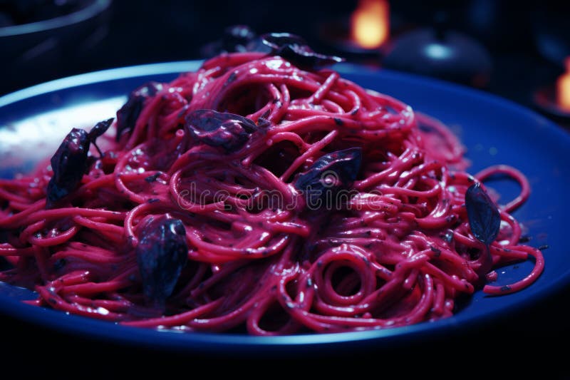 A Plate of Spaghetti with Red Sauce and Black Olives Stock Illustration ...